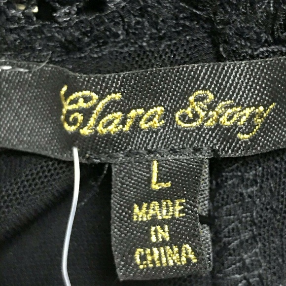 Clara Story | Dresses | Clara Story Dress Black Rosettes Sheer Bodice ...